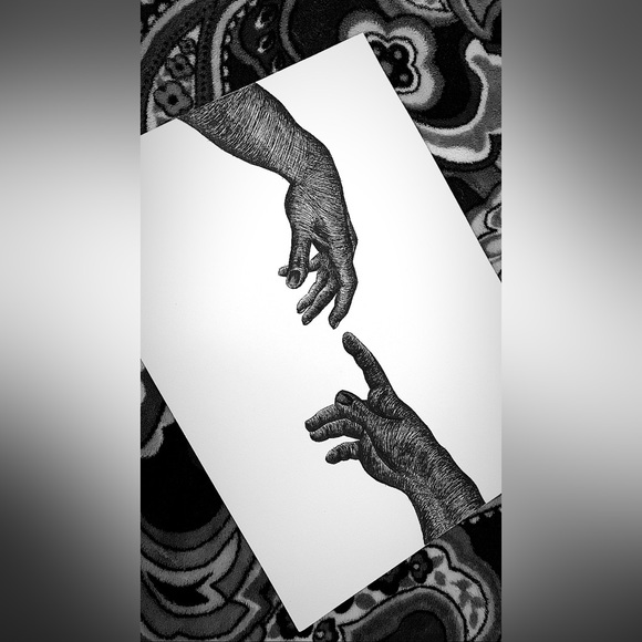 Art | Oneofakind Original Artwork Creation Of Adam Ink Remake | Poshmark